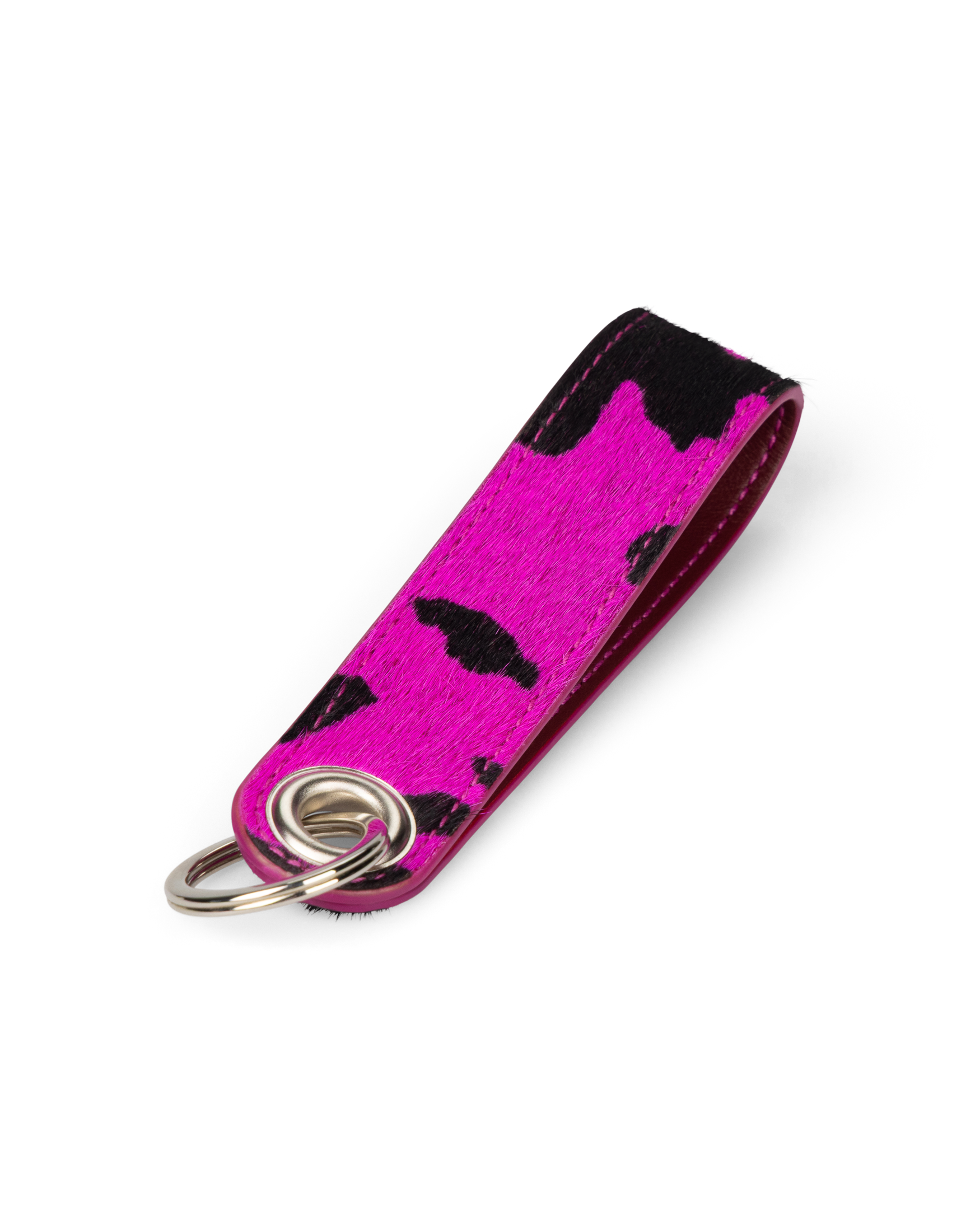 Column Carabiner Cow Print Pony Keychain Pink – Aries